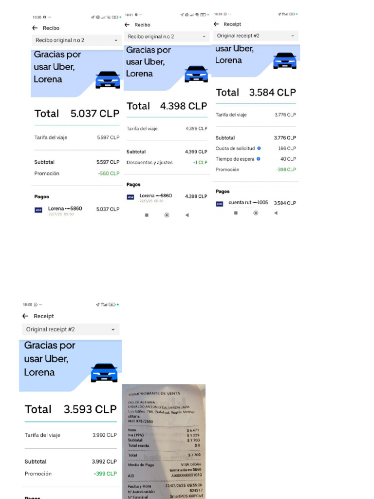 Pasajes Uber Gastos Tricel | PDF