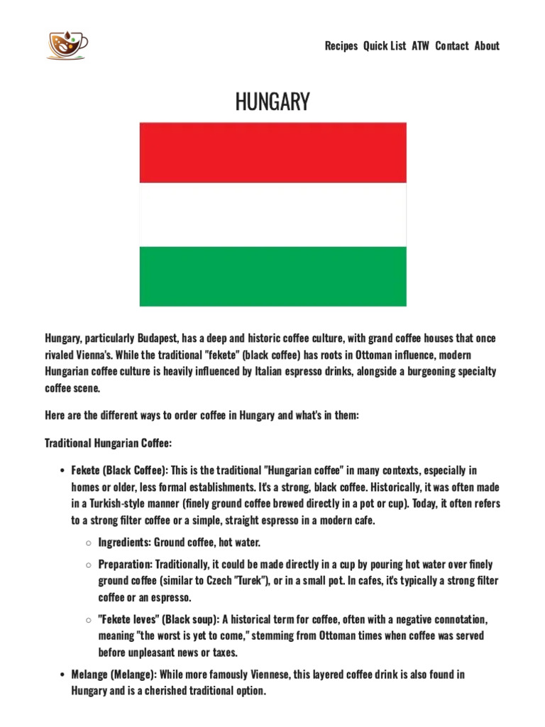 Hungarian Coffee Culture Explained | PDF | Coffee | Hot Drinks
