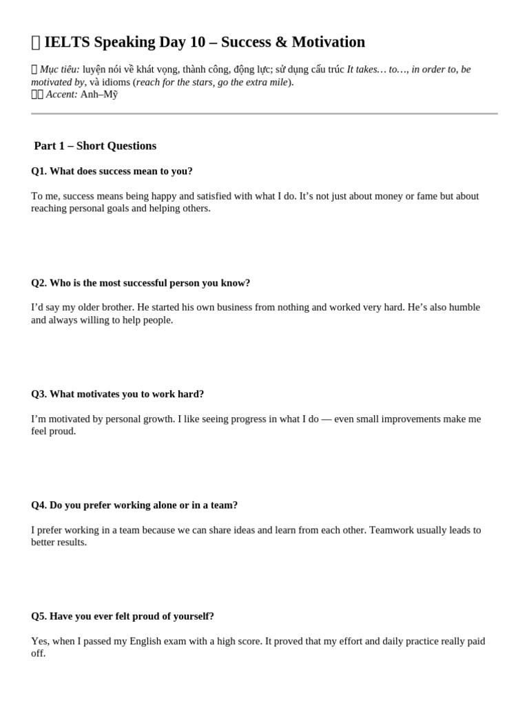 IELTS Speaking | PDF