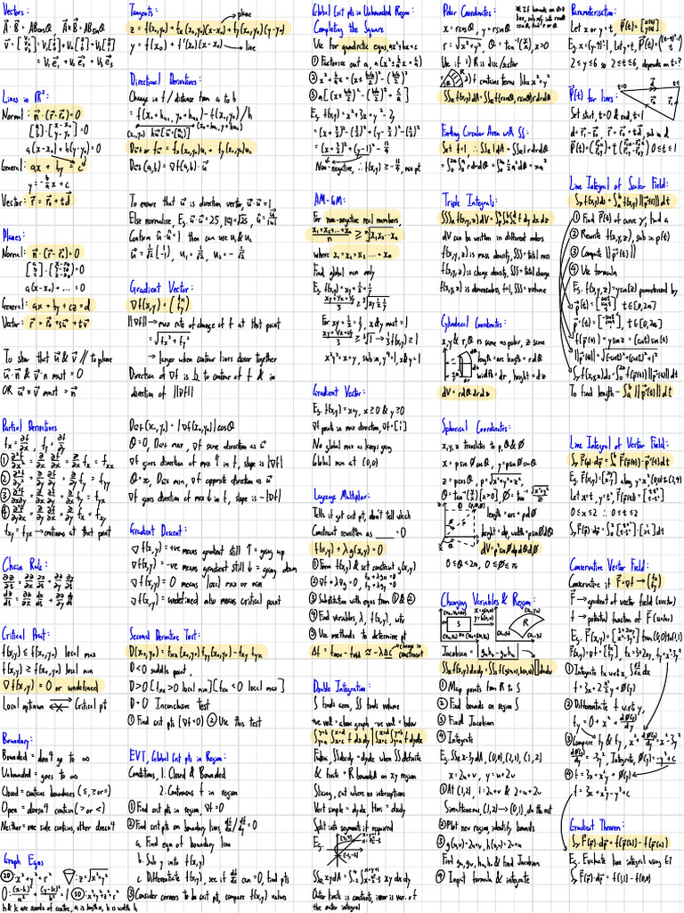 A Midterm Cheatsheet | PDF | Mathematical Physics | Differential Geometry