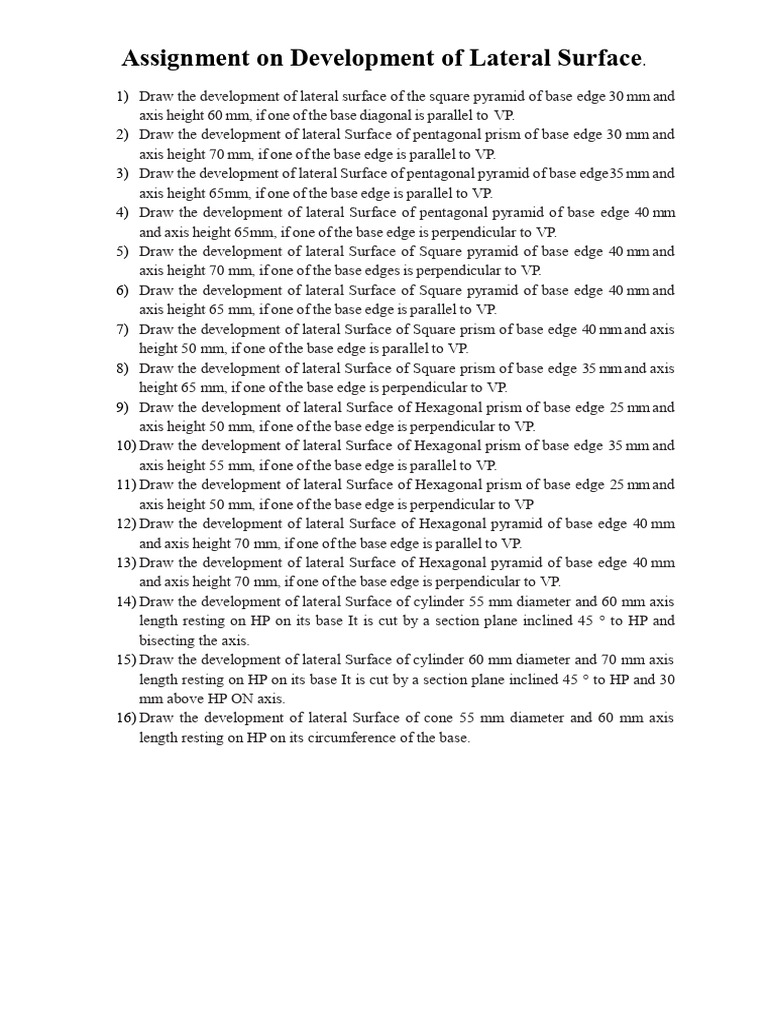 Development of Lateral Surface | PDF | Euclidean Geometry | Polytopes