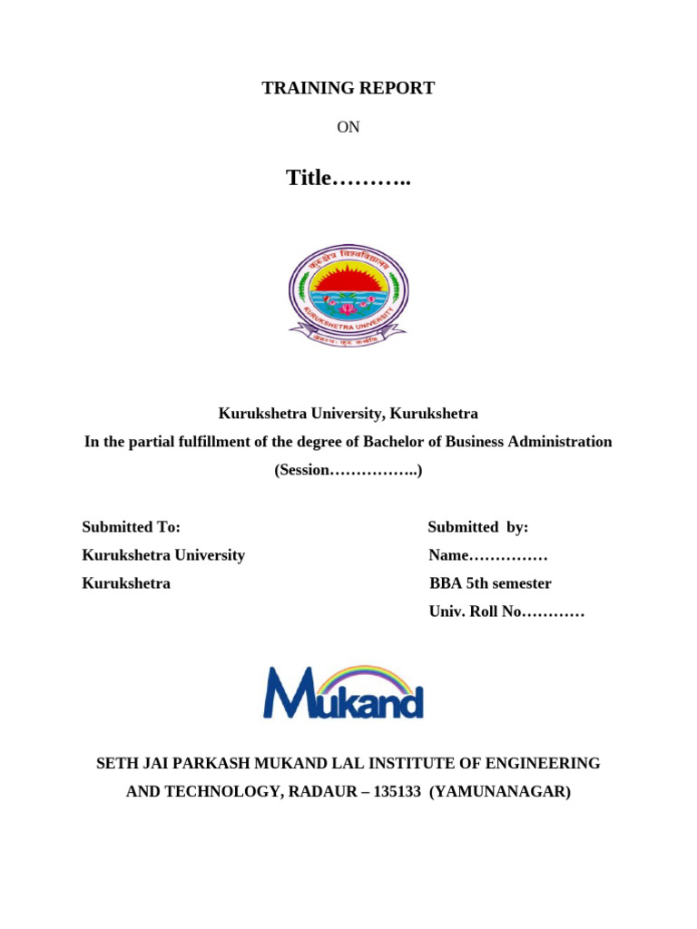 Front Page BBA | PDF