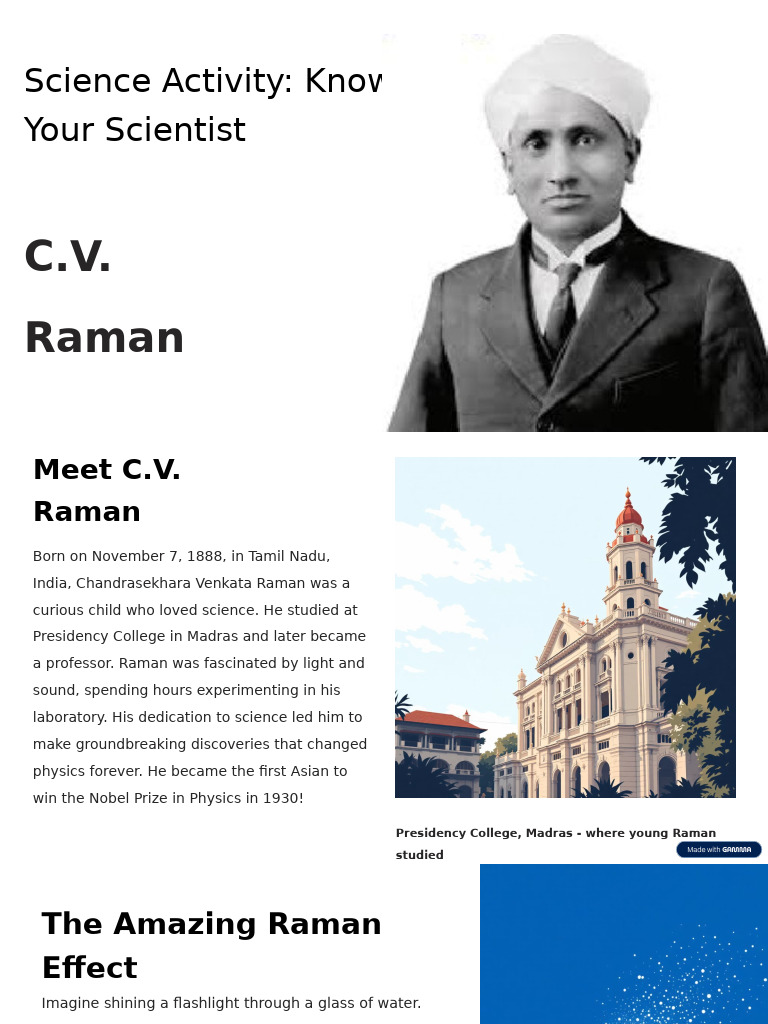 C.V.Raman | PDF | Science | Raman Spectroscopy