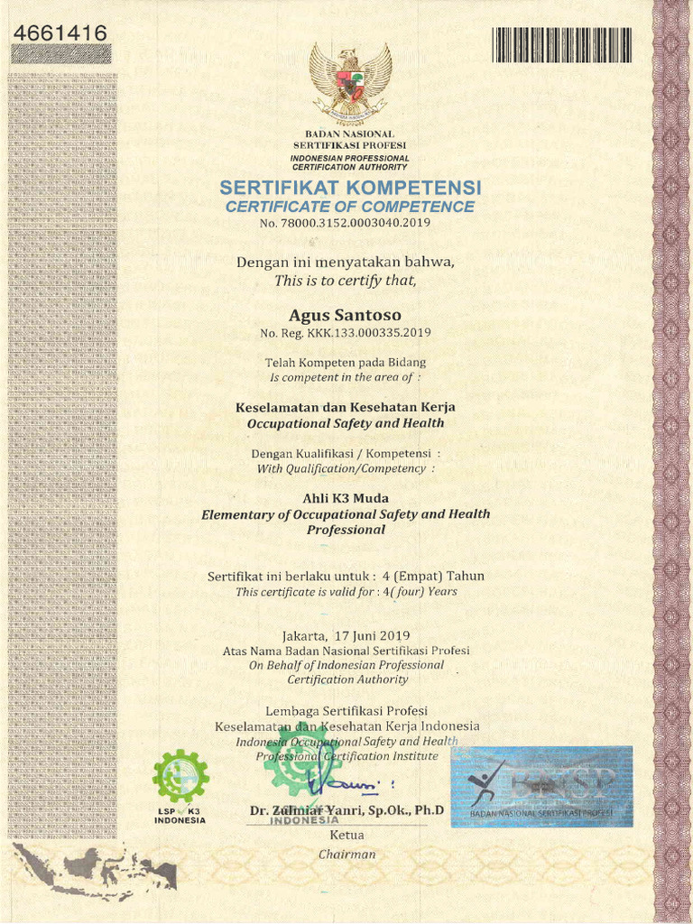 Ahli K3 Muda_Pak Agus | PDF