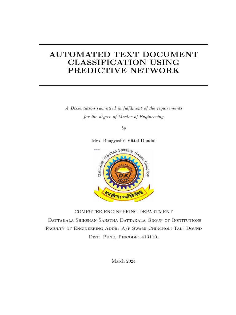 Automated Text Classification Thesis | PDF | Machine Learning | Cluster ...