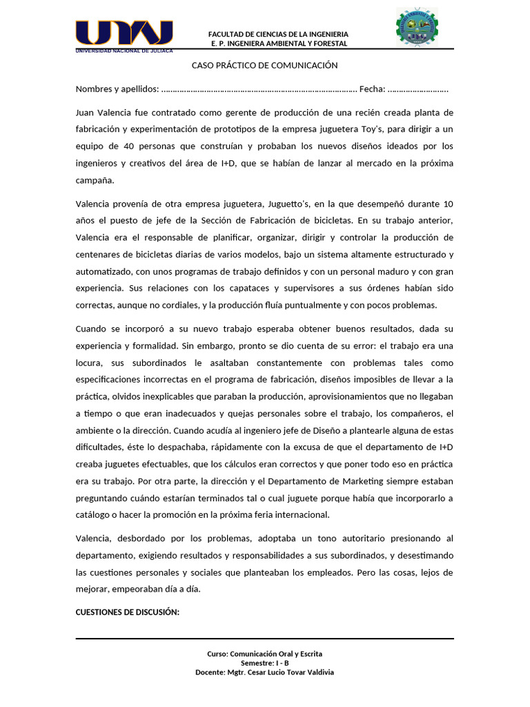 Caso Práctico de Comunicación | PDF