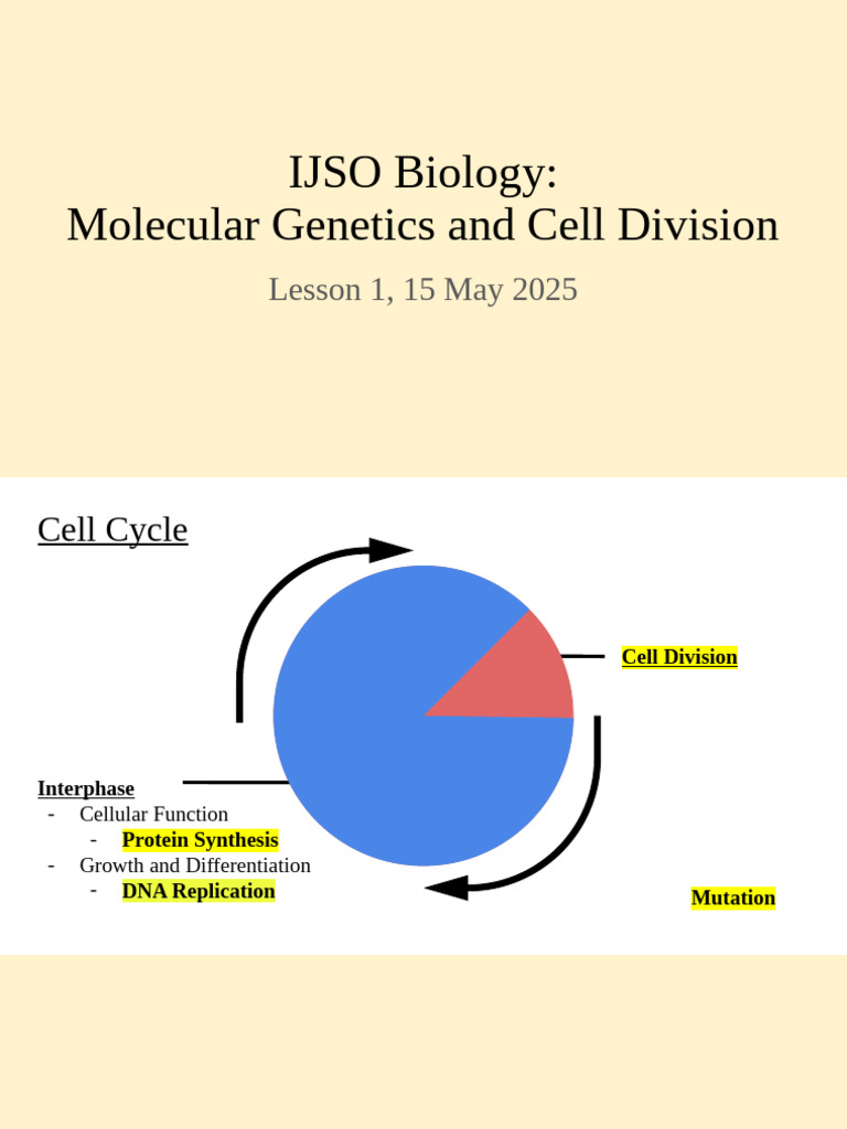 Molecular Genetics and Cell Division Guide | PDF | Meiosis | Mitosis