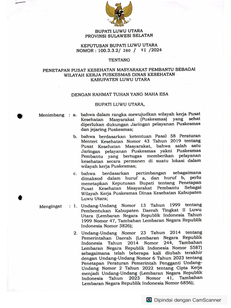 SK Penetapan Pustu | PDF