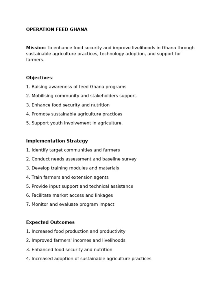 Enhance Food Security in Ghana | PDF