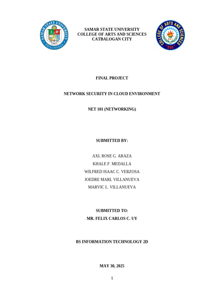 Network Security in Cloud Environment Research Paper | PDF | Computer ...