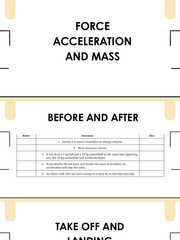 Force Mass Acceleration | PDF