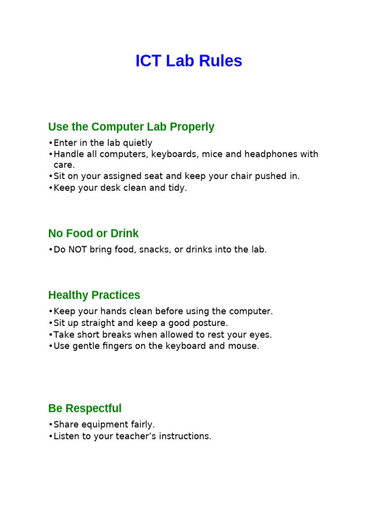 Ict Lab Instructions | PDF
