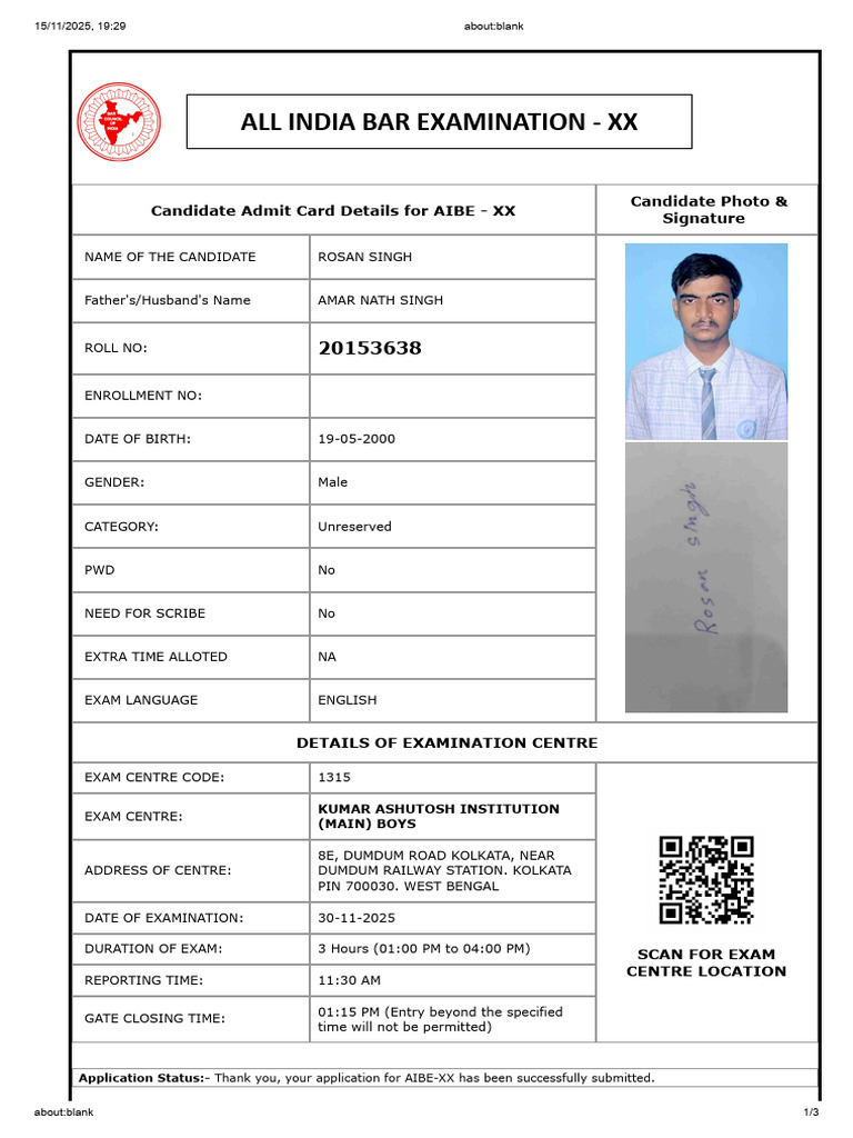 Rosan Singh AIBE | PDF