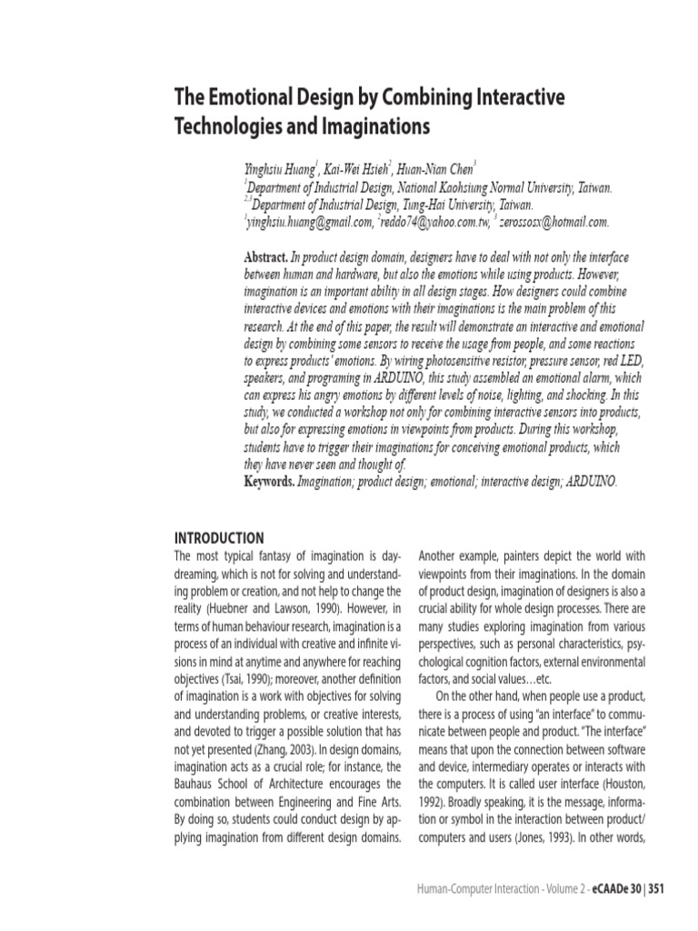The Emotional Design by Combining Intera | PDF | Imagination | User ...