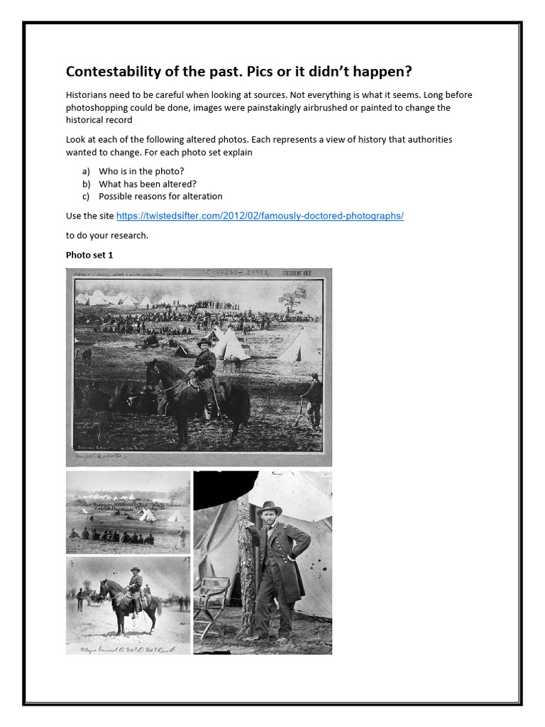Analyzing Altered Historical Photos | PDF
