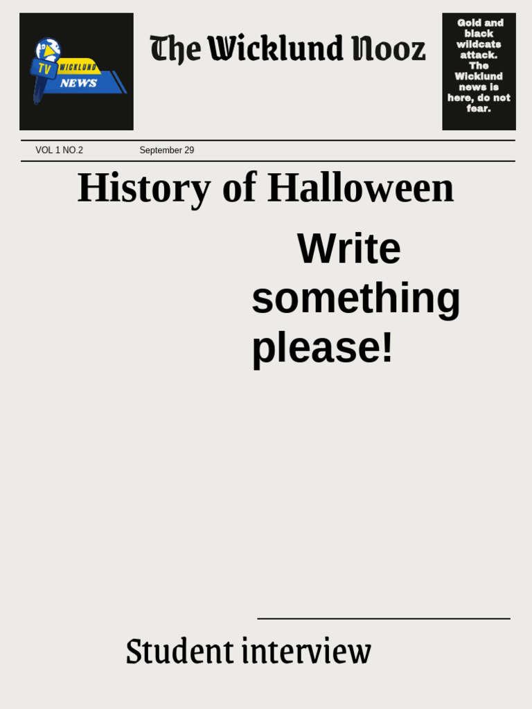 Wicklund Nooz: Halloween & Events Update | PDF