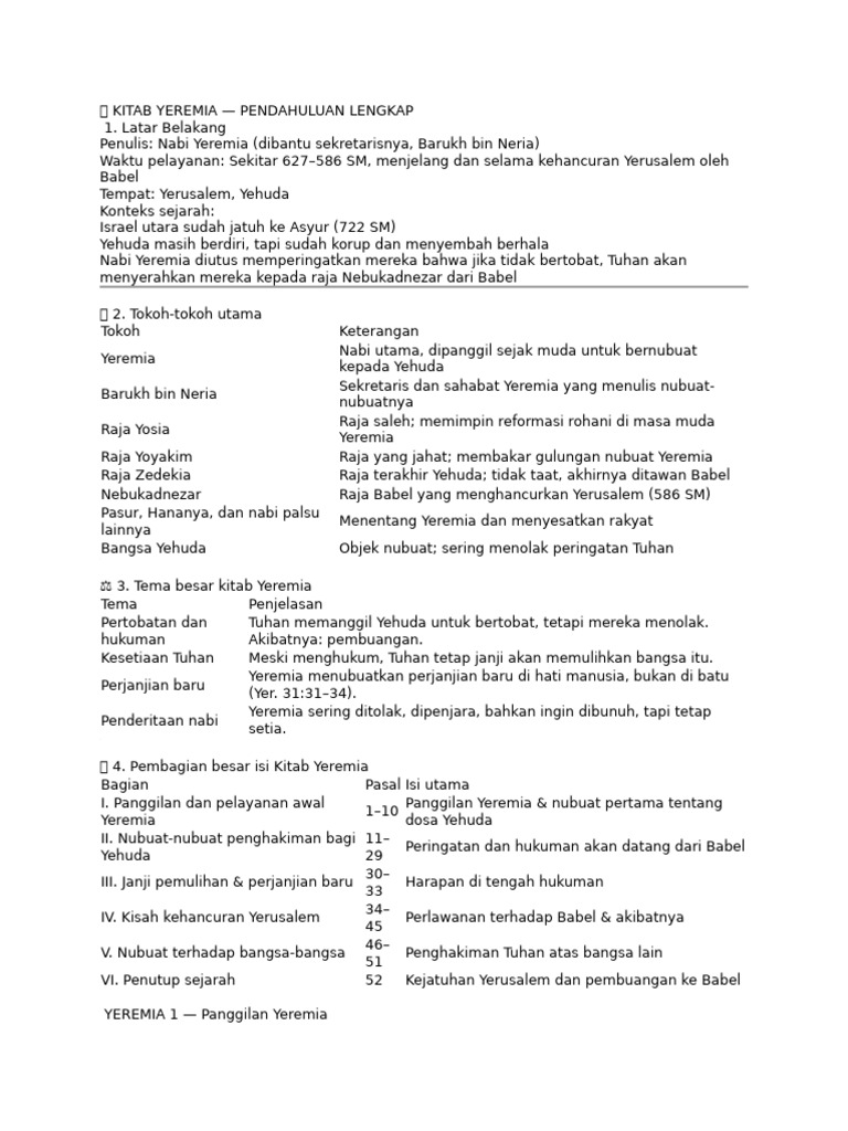 Penjelasan Kitab Yeremia | PDF