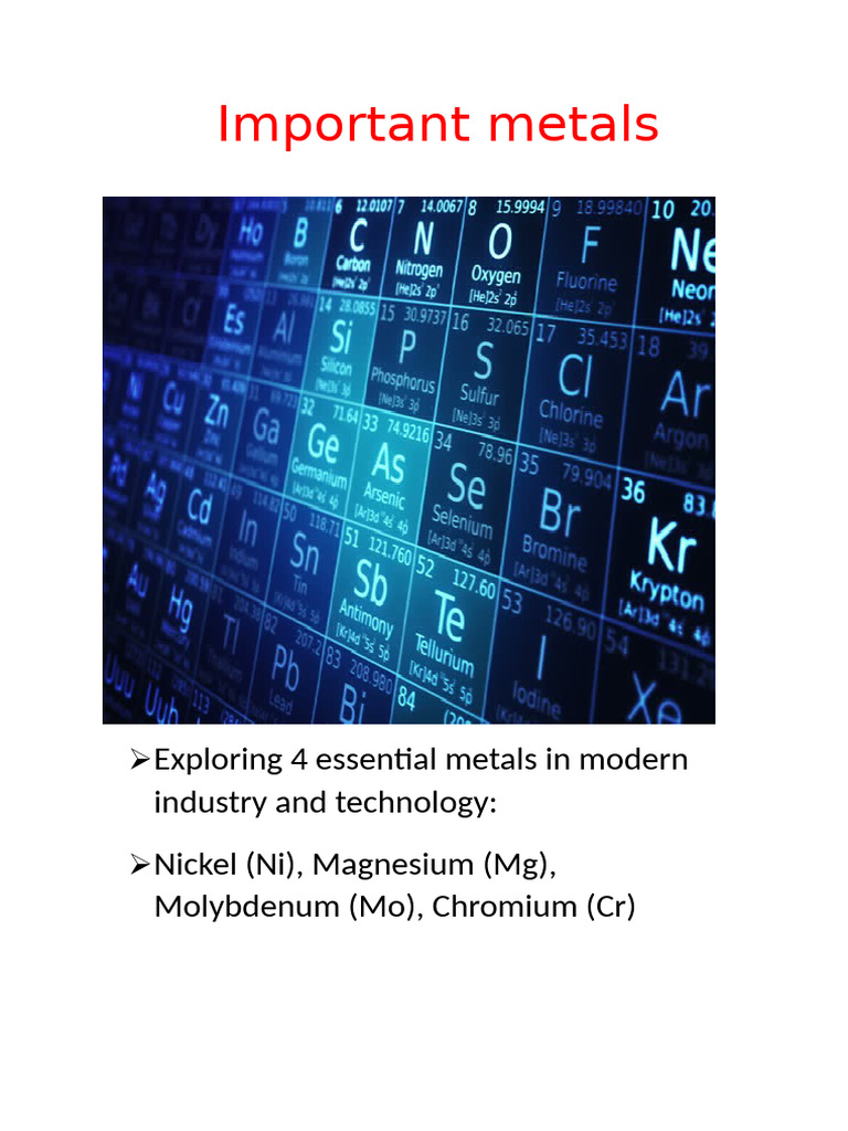 NAME 2 | PDF | Chromium | Magnesium