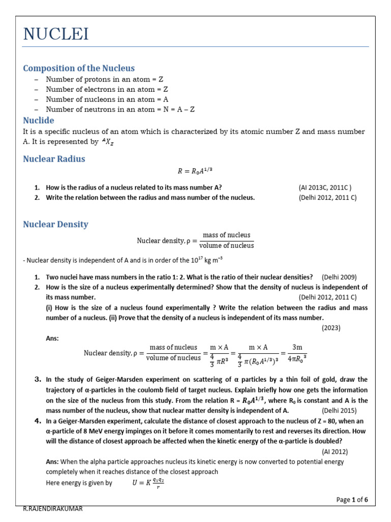 Nuclei | PDF | Atomic Nucleus | Nuclear Force
