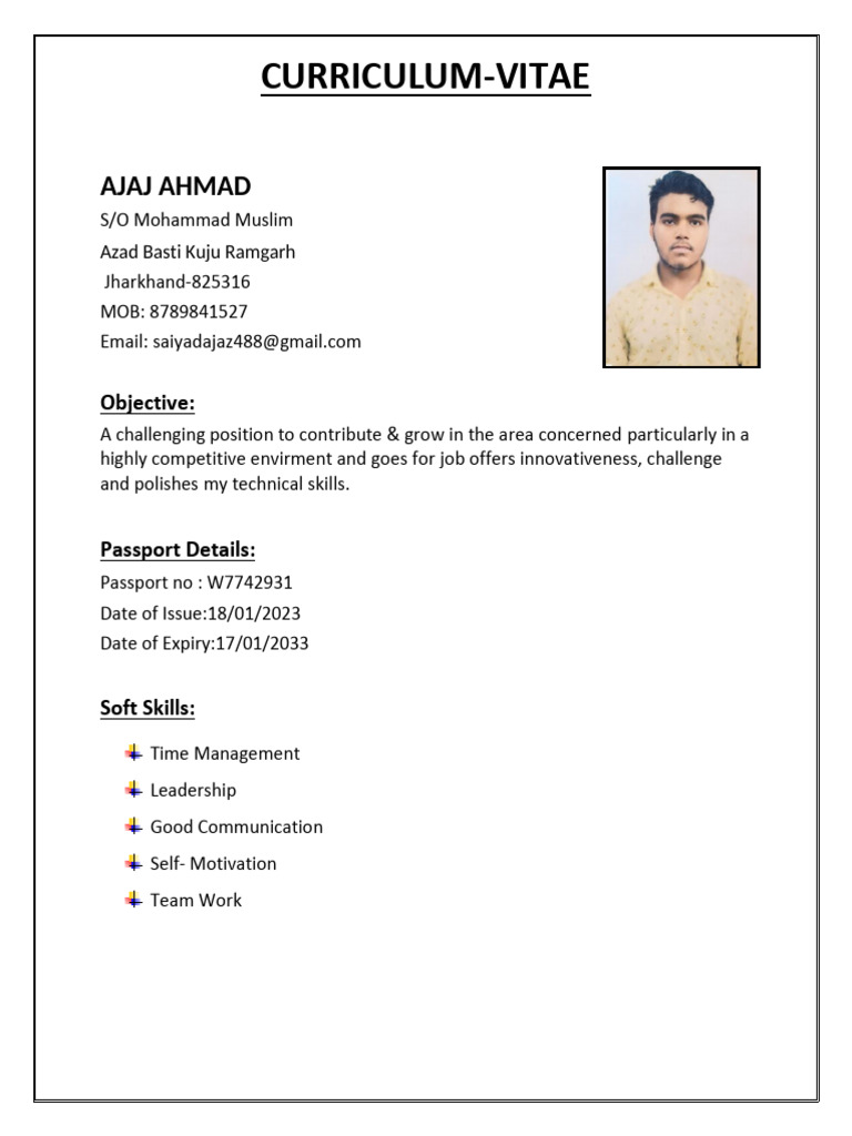 Ajaj Ahmad's Professional CV | PDF