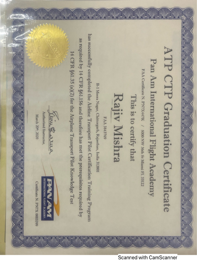 Atp-Ctp and Faa Knowledge Test Pass | PDF