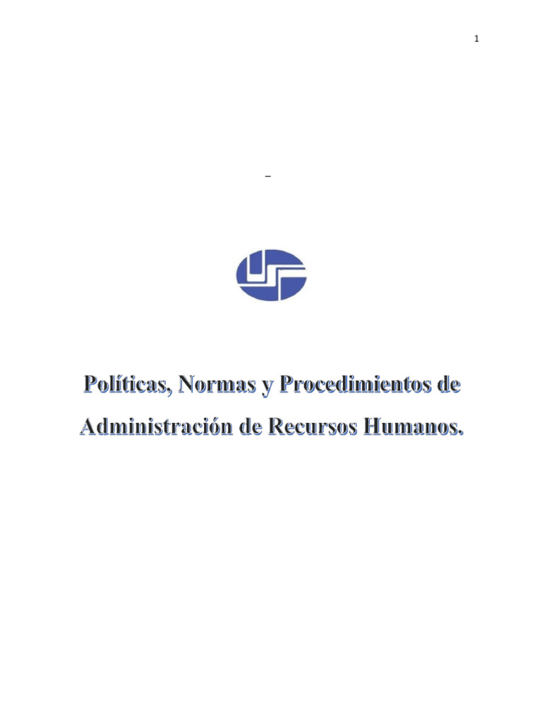Políticas, Normas y Procedimientos de Administración de Recursos Humanos | PDF | Gestión de ...