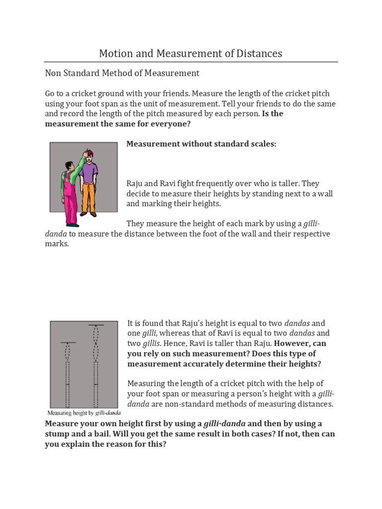 Non-Standard Measurement Methods Explained | PDF | Rotation | Length