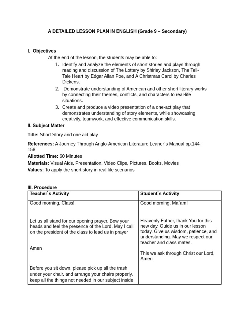 SHORT STORY REVISED ENGLISH 9 | PDF | Plot (Narrative)