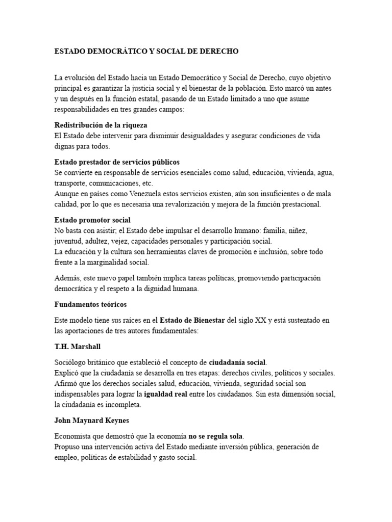 Estado Democrático y Social de Derecho | PDF | Democracia | Ideologías ...