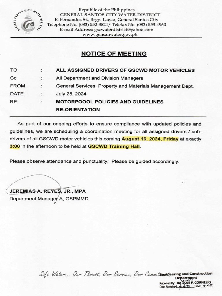 Motorpool Policies and Guidelines Re Orientation | PDF
