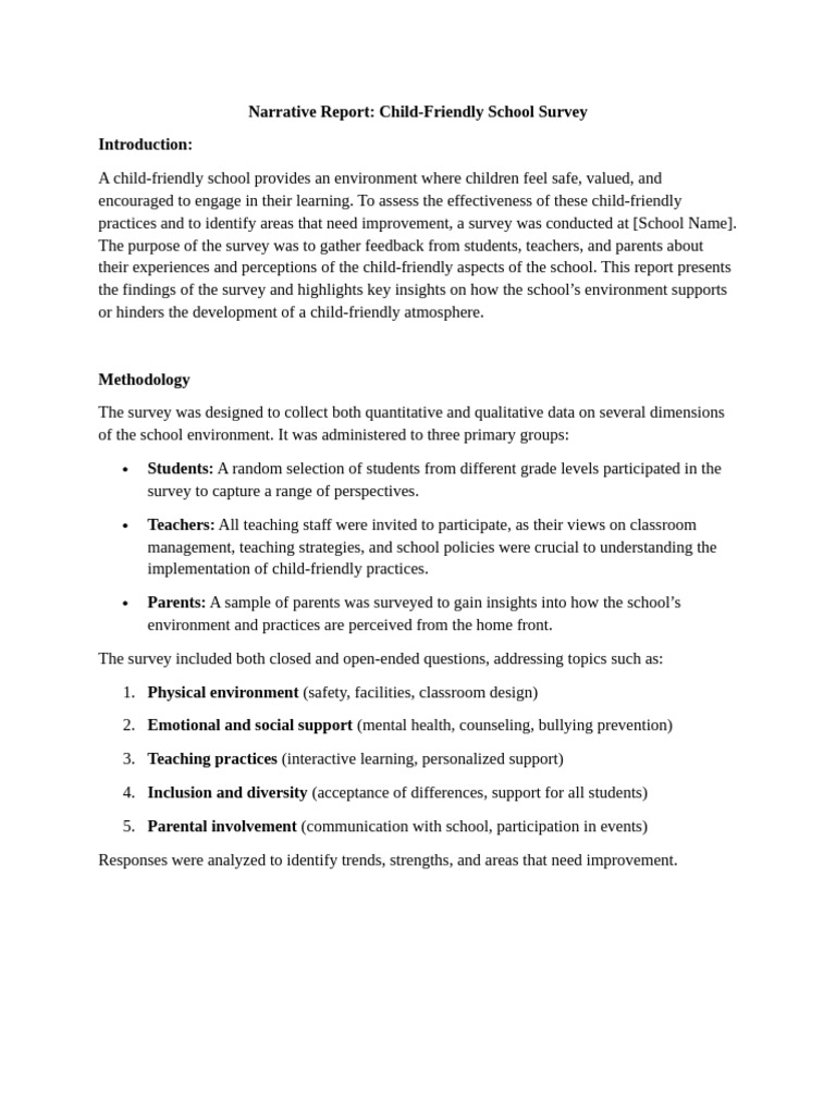 Narrative Report - Child Friendly School | PDF | Inclusion (Education ...