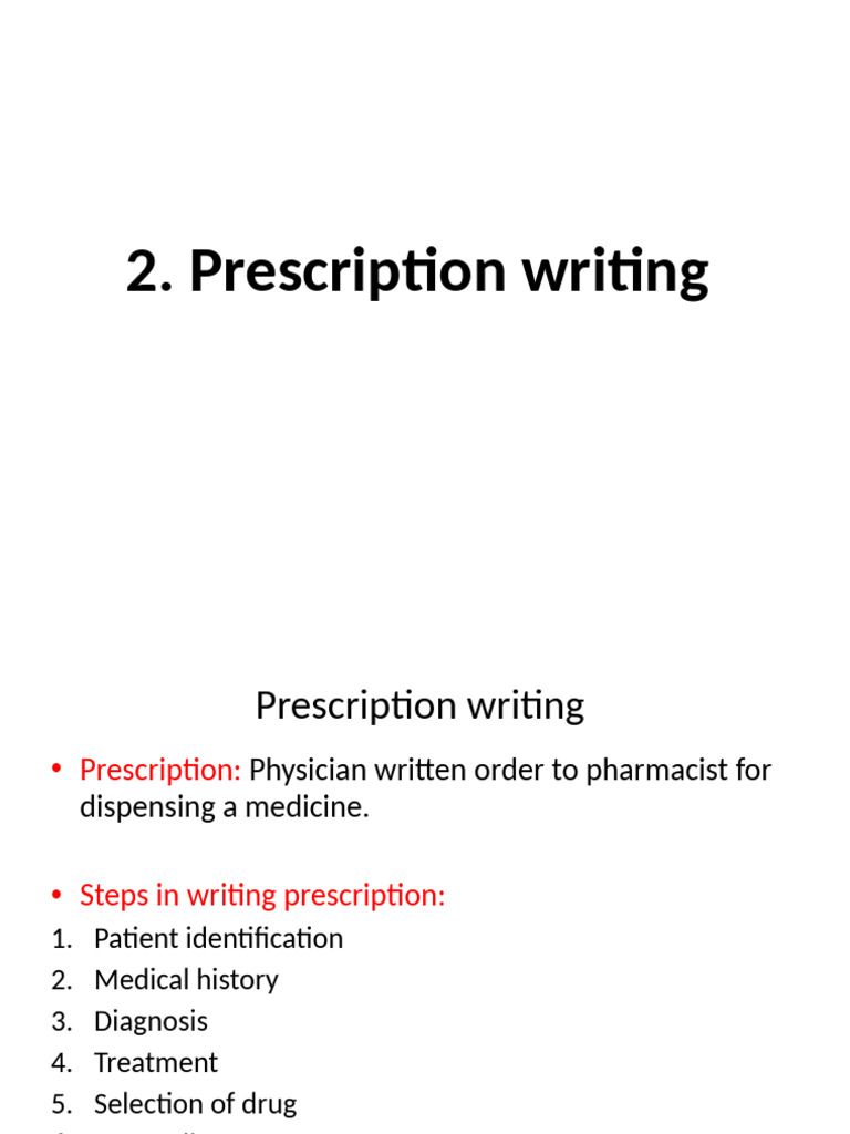 Prescription Writing Guide and Best Practices | PDF | Medical ...
