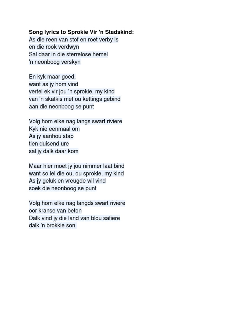 Sprokies Vir 'n Stadskind