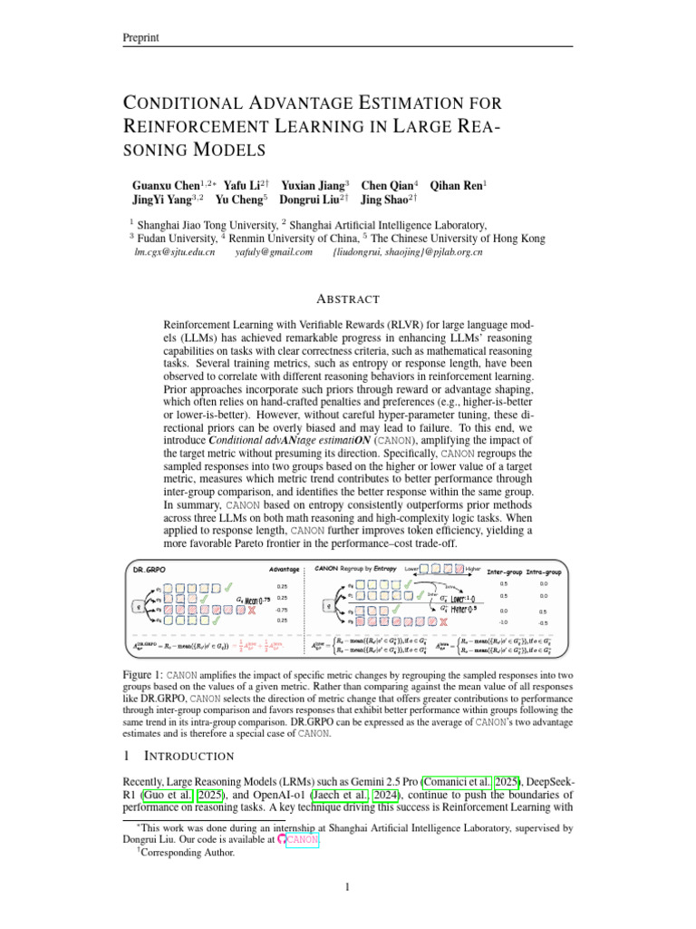 Conditional Advantage Estimation For Reinforcement Learning in Large ...