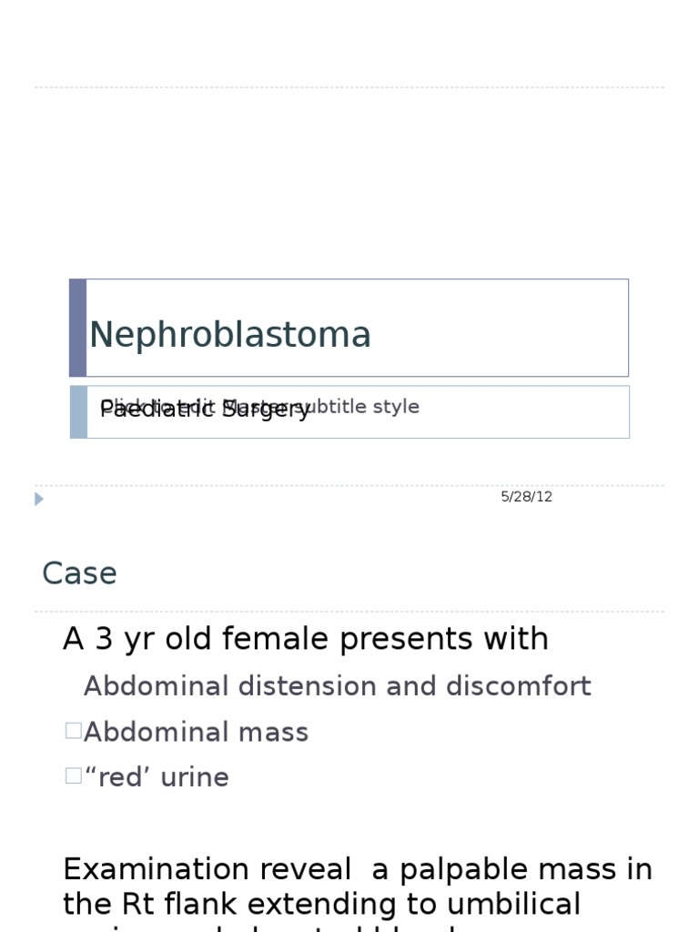 Nephroblastoma Final | PDF | Metastasis | Lung Cancer