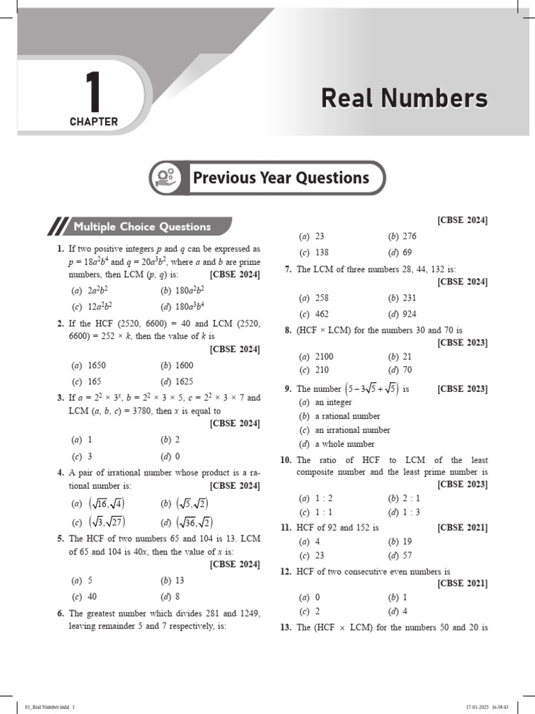 6914748d1b168e066e97827b - ## - Maths: PYQs | PDF | Numbers | Rational ...