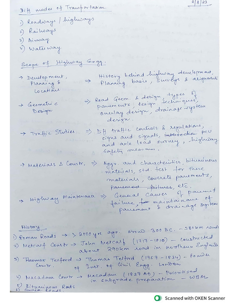 Transportation Notes | PDF