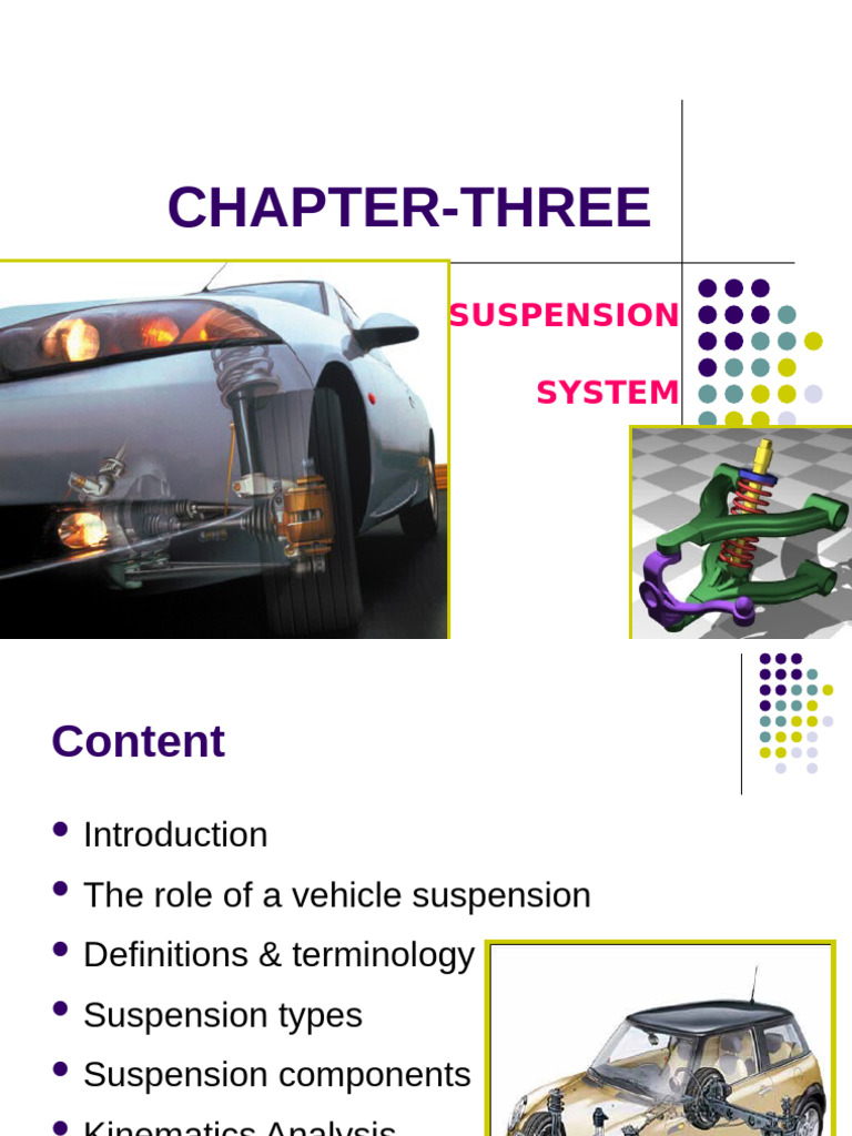 CHAPTER-3 (Suspension System) | PDF | Vehicle Technology | Vehicles