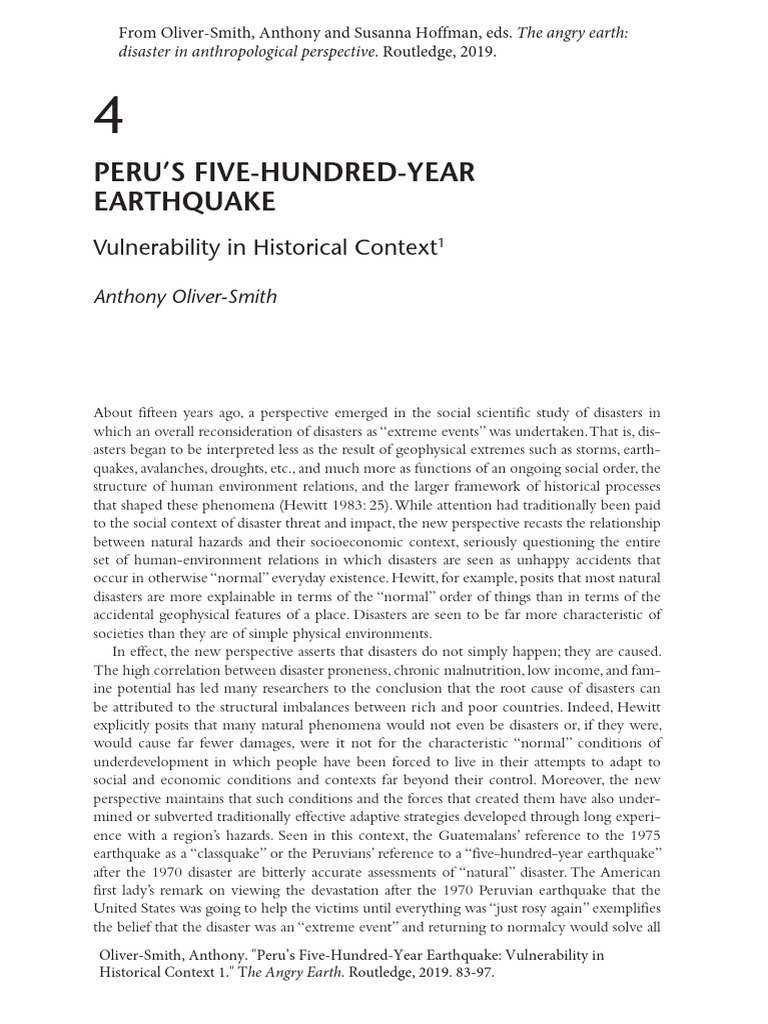 Understanding Disasters in Peru's Context | PDF | Andes | Rain