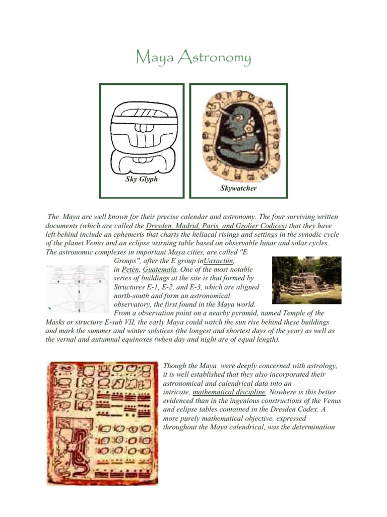 Maya Astronomy | PDF | Maya Civilization | Physical Sciences