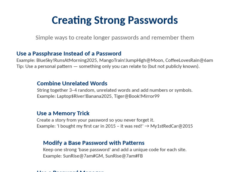 Creating Strong Passwords Infographic | PDF