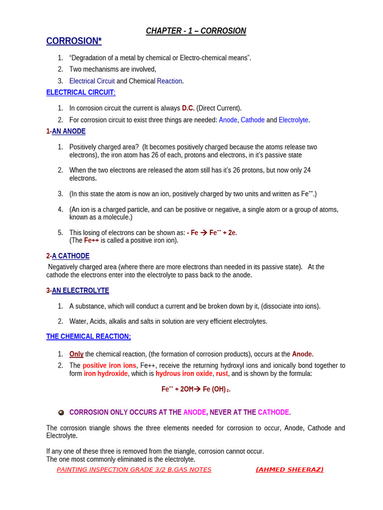 B.gas GRADE - 2 Notes Main File | PDF | Corrosion | Ion