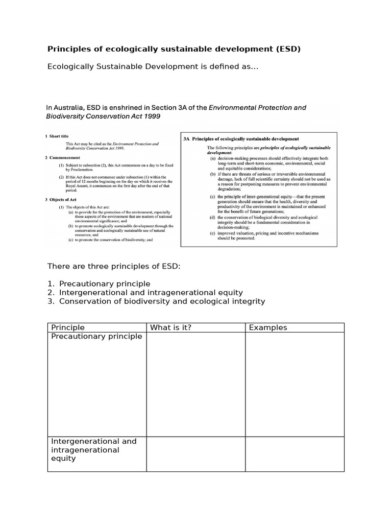 Principles of Ecologically Sustainable Development-4 | PDF