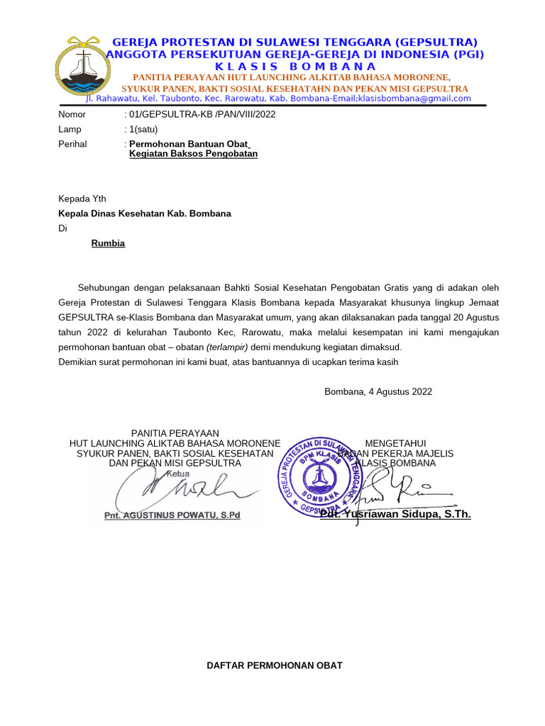 Bakti Sosial Kesehatan GEPSULTRA 2022 | PDF