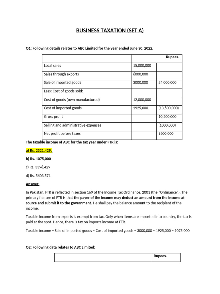 Tax set no. 13 | PDF | Taxes | Income