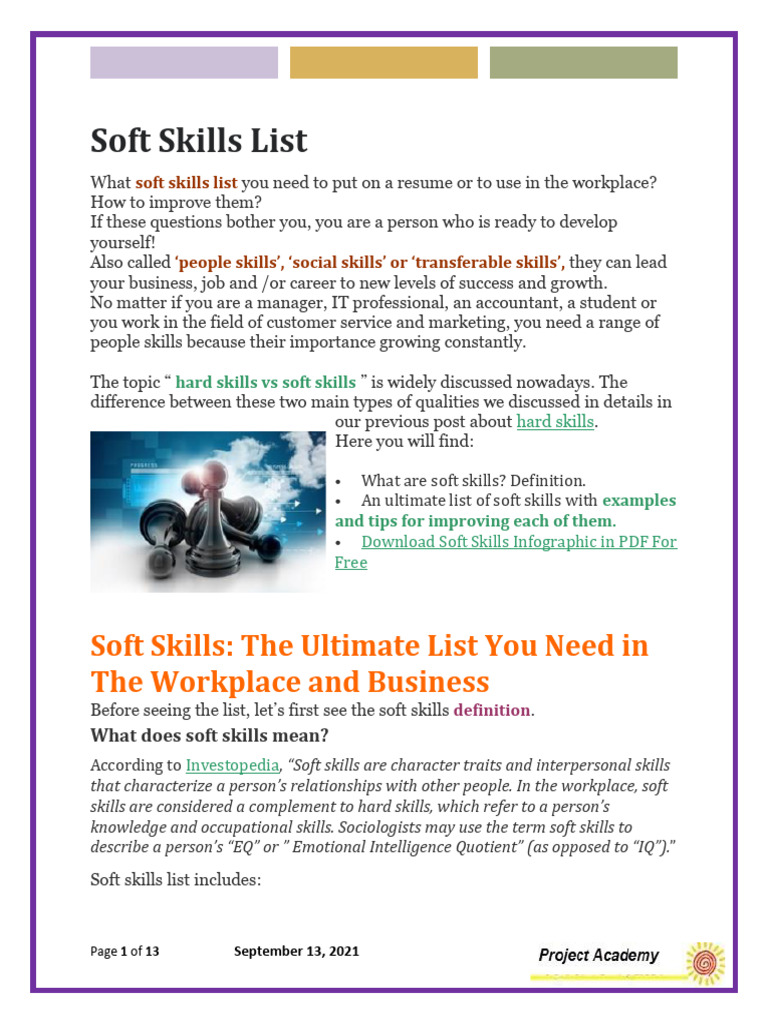 1-Soft Skills-The Ultimate List You Need in The Workplace and Business ...