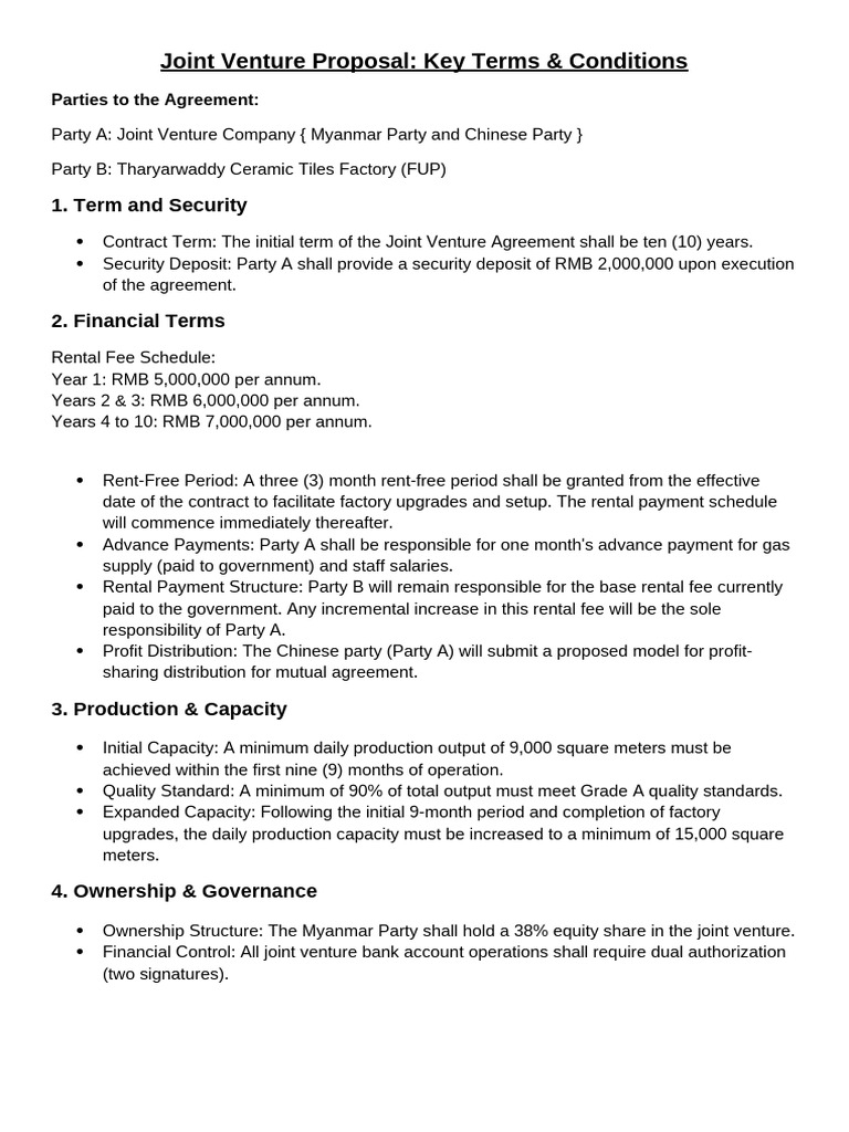 JV Contract Final V | PDF | Joint Venture | Labour Law