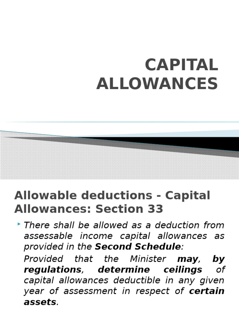 Capital Allowances | PDF | Tax Deduction | Taxes
