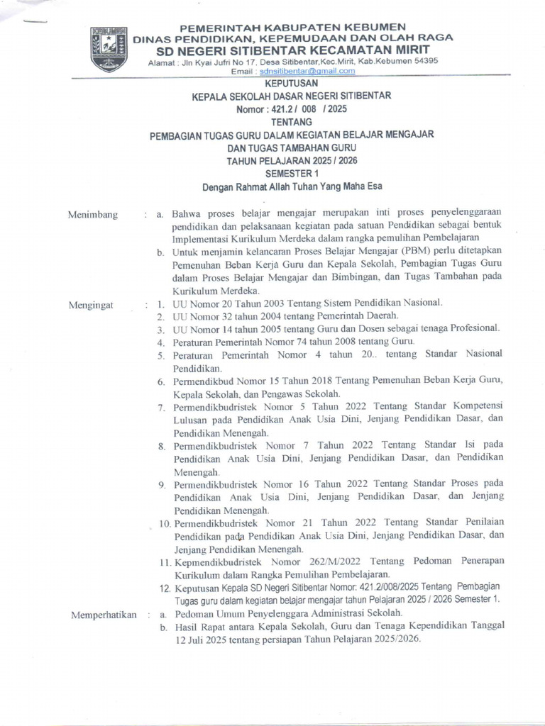 SK PTM 2025-2026 SMT 1 | PDF