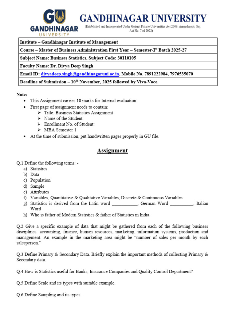 Business Statistics-Assignment | PDF | Statistics | Analysis Of Variance